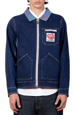 PLEASURES X Richard Bernstein Cake Denim Zip Jacket