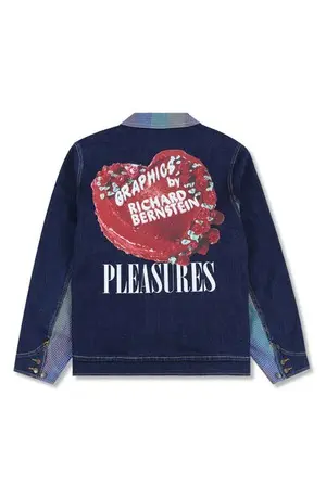 PLEASURES X Richard Bernstein Cake Denim Zip Jacket