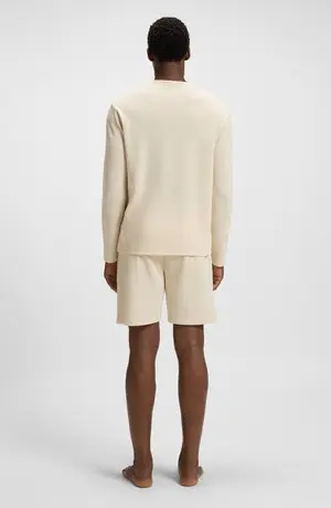 BOSS Waffle Knit Long Sleeve Lounge T-shirt