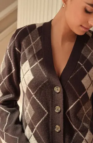 NEXT Argyle Wool Cardigan