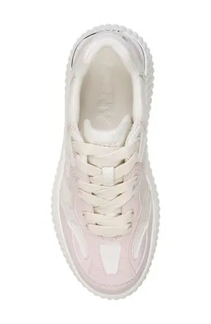 Dkny Lachele Platform Sneakers - Soft White/light Pink