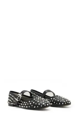 ALLSAINTS Holly Studded Mary Jane Flat - Black