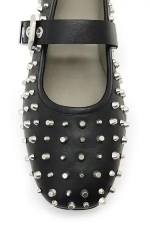 ALLSAINTS Holly Studded Mary Jane Flat - Black