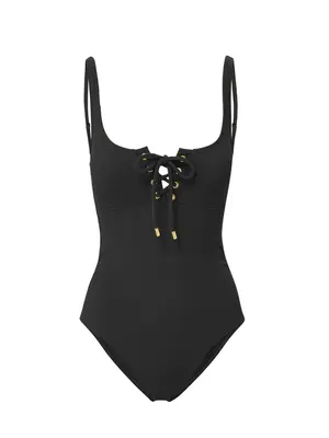 CHANGE OF SCENERY Taylor Lace-up Underwire One-piece Swimsuit - Black