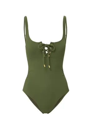 CHANGE OF SCENERY Taylor Lace-Up Underwire One-Piece Swimsuit Olive