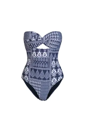 CHANGE OF SCENERY Ella Twist Bandeau One-piece Swimsuit - Tivara Patchwork
