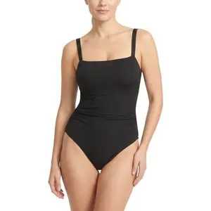 CHANGE OF SCENERY Jori Square Neck Underwire One-piece Swimsuit - Black Texture