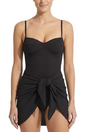 CHANGE OF SCENERY Anabel Underwire One-piece Swimsuit - Black Texture