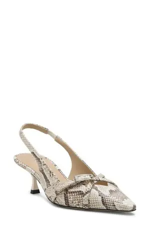 STUART WEITZMAN Georgie Kitten Heel Slingback Pump - Cream.