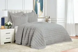 ELISABETH YORK Danette Shale Quilt Set - Gray