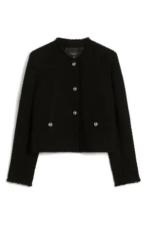 Max Mara Agami Wool-blend Tweed Jacket - Black