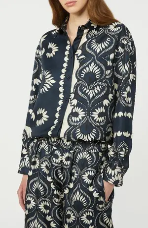 Max Mara Patchwork Jersey Button-up Shirt