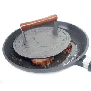 NORPRO Round Cast Iron Bacon, Steak, And Burger Press