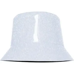 LASTELIER Smile Vinyl Bucket Hat White Glitter