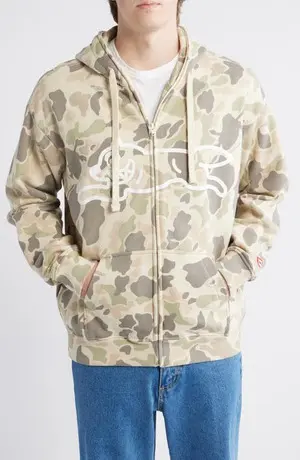 ICECREAM Duck Camouflage Cotton Zip Hoodie - Camo
