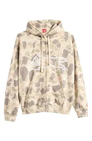 ICECREAM Duck Camouflage Cotton Zip Hoodie - Camo