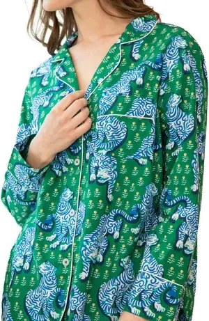 PRINTFRESH Long Pj Set - Green Juice