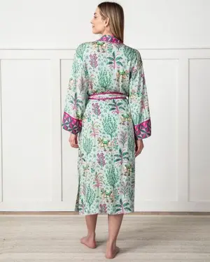 PRINTFRESH Eco Satin Robe - Avocado
