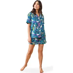 PRINTFRESH Short Pj Set - Indigo