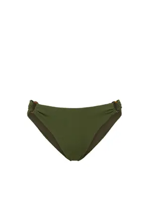 CHANGE OF SCENERY Camilla Ring Trim Low-rise Hipster Bikini Bottom - Olive Texture