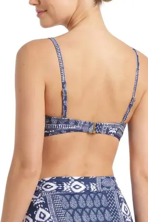 CHANGE OF SCENERY Loryn Twist Bandeau Bikini Top - Tivara Patchwork