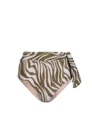 CHANGE OF SCENERY Side Tie High-waisted Bikini Bottom - Serengeti