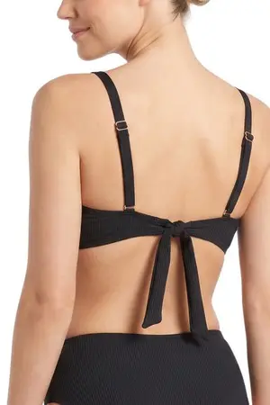 CHANGE OF SCENERY Nellie Underwire Balconette Bikini Top - Black Texture