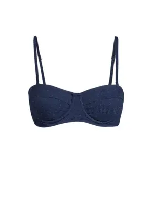 CHANGE OF SCENERY Nellie Underwire Balconette Bikini Top - Marine Blue Metallic