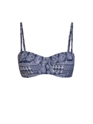 CHANGE OF SCENERY Nellie Underwire Balconette Bikini Top - Tivara Patchwork
