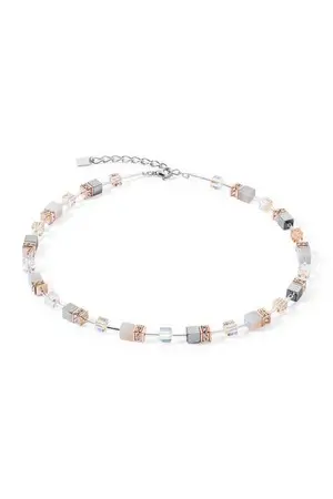 COEUR DE LION Geo Cube Iconic Precious Necklace - Peach