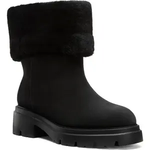 STUART WEITZMAN Hudson Shearling Cuff Bootie - Black