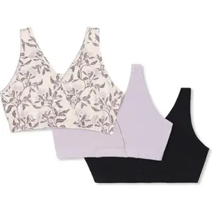 EVERLY GREY Paisley During & After 3-piece Maternity/nursing Sleep Bras - Poppy