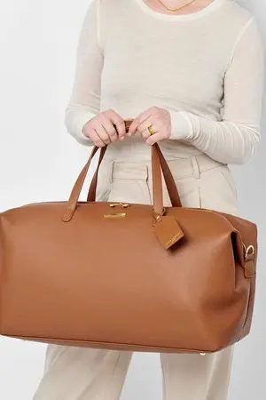 KATIE LOXTON Carryall Weekender Bag - Cognac