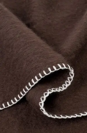 KATIE LOXTON Whipstitch Scarf - Chocolate