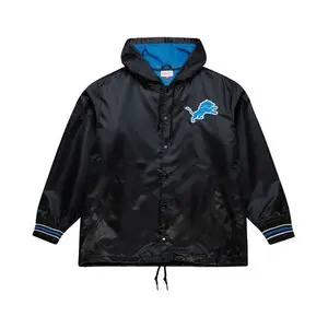 Mitchell & Ness Detroit Lions Downtown Satin Hooded Jacket