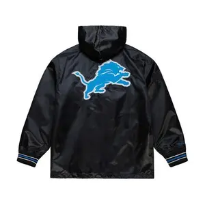Mitchell & Ness Detroit Lions Downtown Satin Hooded Jacket