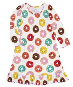 SARA’S PRINTS Long Sleeve Ruffle Nightgown - Donut Party