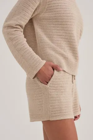 KADA Open Knit Shorts - Sand