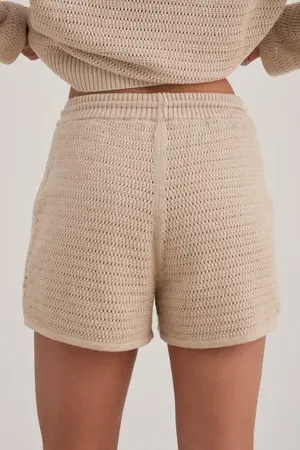 KADA Open Knit Shorts - Sand