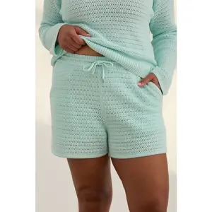 KADA Open Knit Shorts - Seaglass