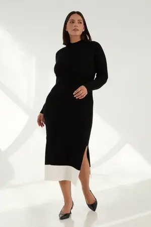 KADA Ribbed Knit Midi Dress - Ink