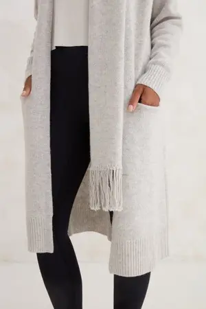 KADA The Wool Scarf Cardigan - Heather Grey