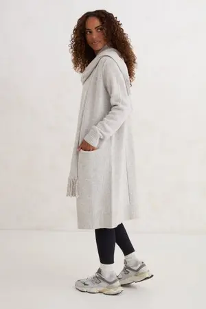 KADA The Wool Scarf Cardigan - Heather Grey