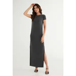 KADA Cupro Infinity Tee Maxi Dress - Ink