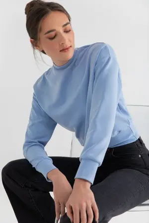 KADA Cupro Pullover Sweatshirt - Sky