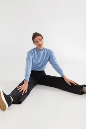 KADA Cupro Pullover Sweatshirt - Sky
