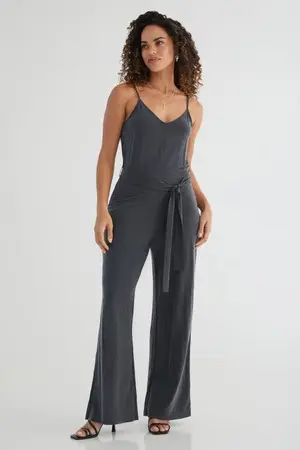 KADA Cupro Airy Tank Jumpsuit - Ink