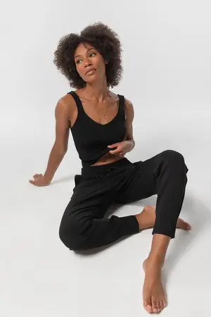KADA Ribbed Fitted Tank - Ink