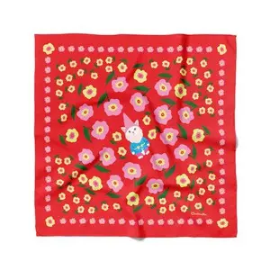 CENTINELLE Cat Garden Gnome Cotton Silk Bandana - Red