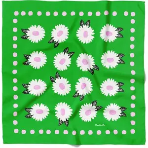 CENTINELLE Floral Cotton Silk Bandana - Green